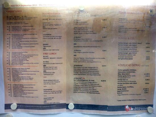 Menu at Ambiente Ristorante-Pizzeria, Worms