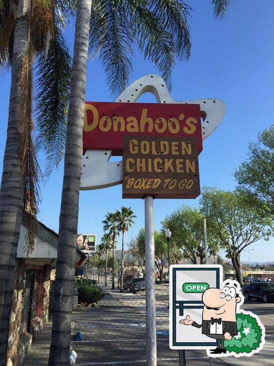 Menu at Donahoo's Golden Chicken restaurant, Riverside