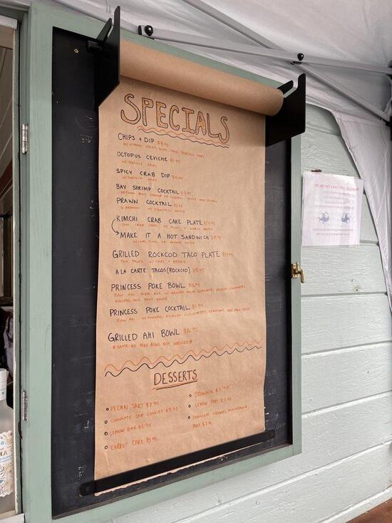 Menu at Princess Seafood Restaurant, Fort Bragg