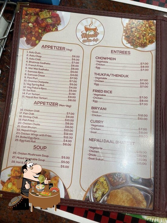 Menu at Nepali Momo Cafe, New York City
