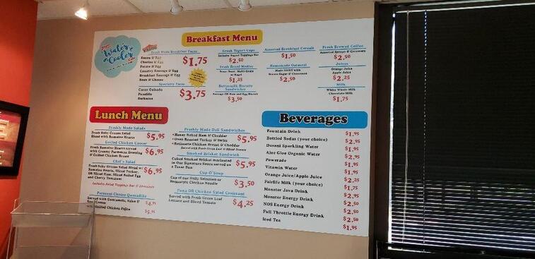Menu at Papa's Water Cooler Cafe, San Antonio