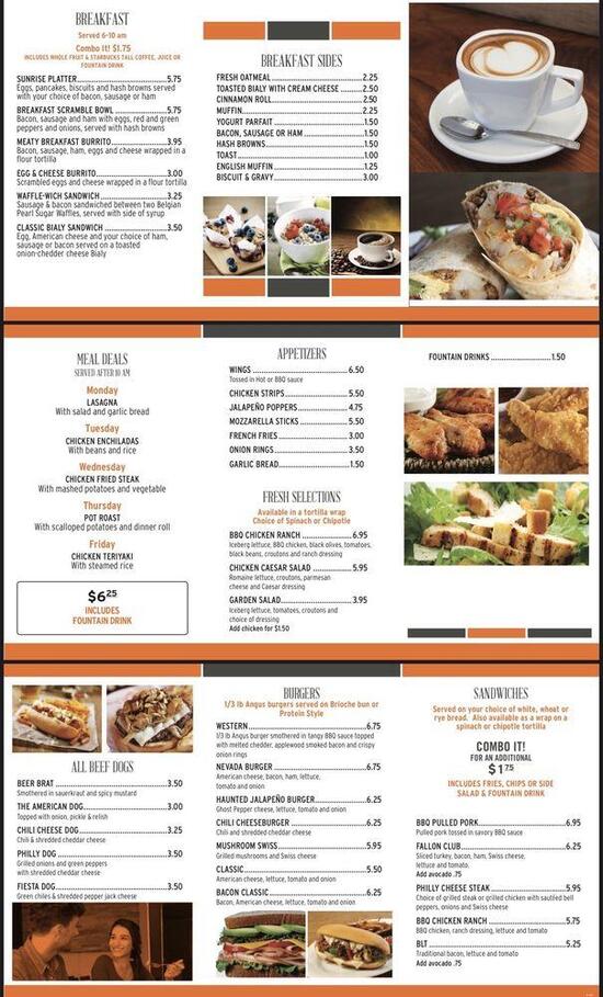 Menu at Flightline Grill & Bar, Fallon Station