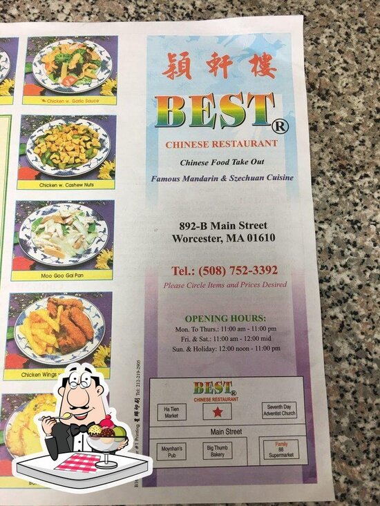 Menu at Best Chinese Restaurant, Worcester, 892B Main St