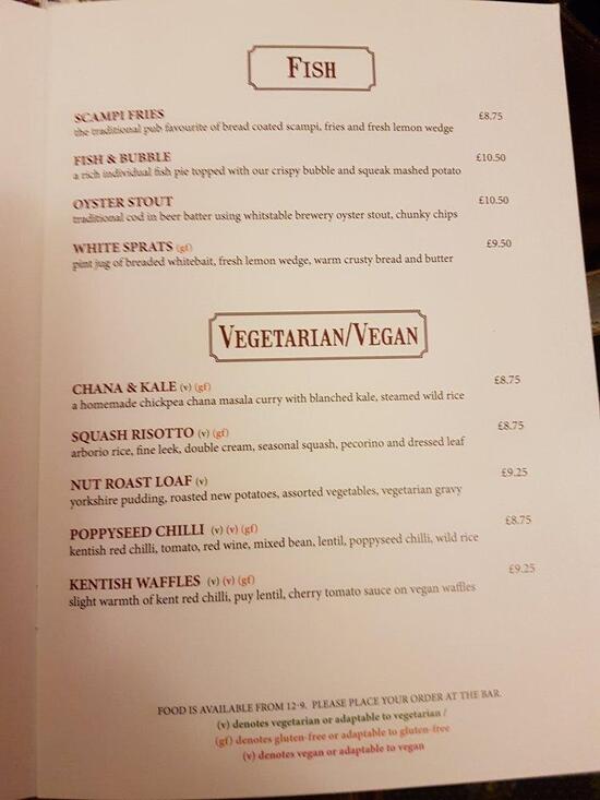 Menu at Three Daws pub & bar, Gravesend