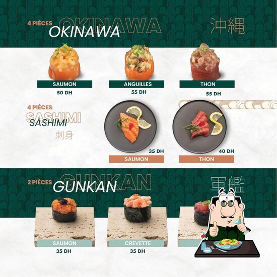 Menu au Soba restaurant, Casablanca