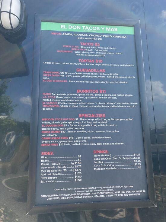 Menu at El Don Tacos Y Mas, Boise