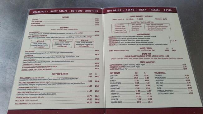 Menu at Hook Cafe, Chessington, 132 Hook Rd