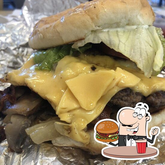 Menu at Five Guys fast food, Walpole