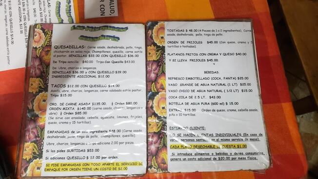 Menu at Comida China Jon-Loc restaurant, Tapachula