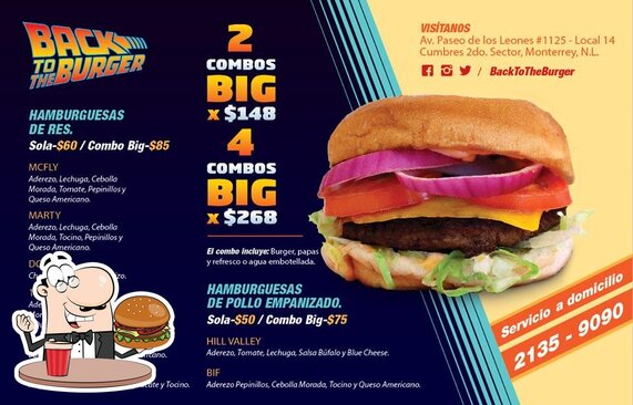 Menu at Back To The Burger restaurant, Monterrey