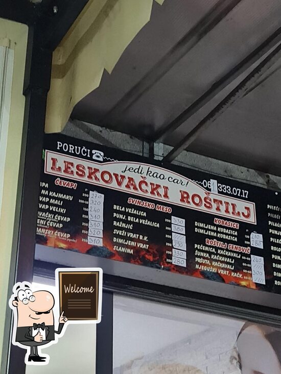 Carta del restaurante Lesko Zar, Belgrado, Katanićeva 1