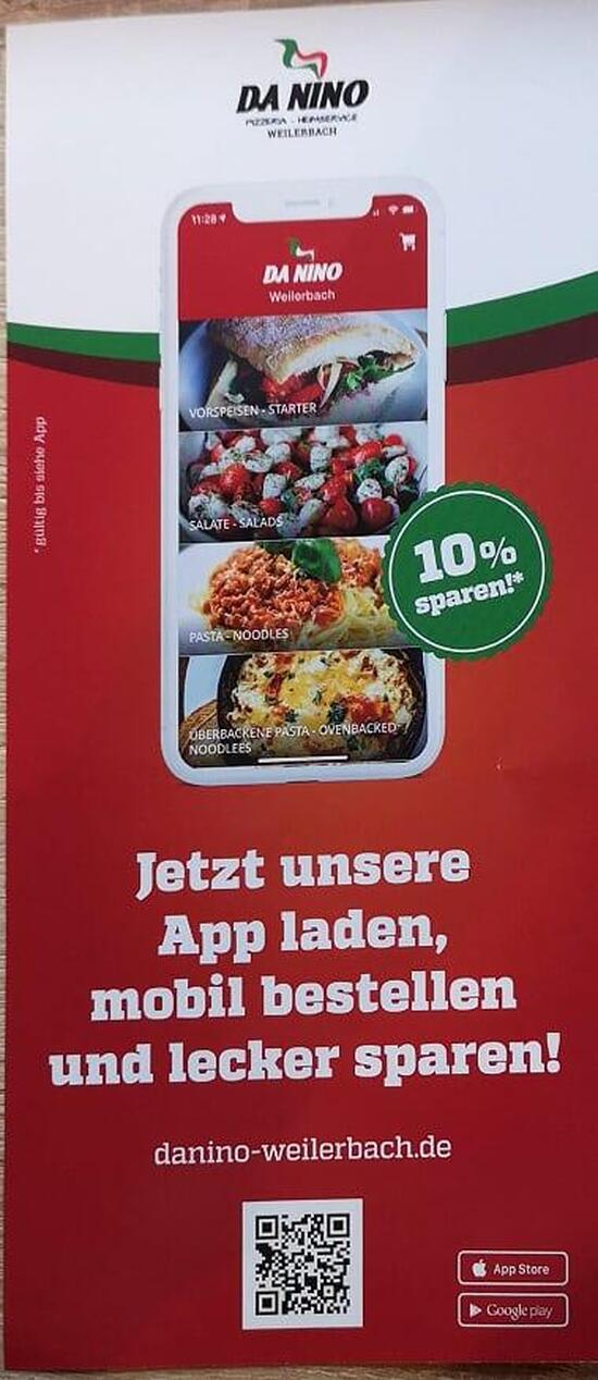Speisekarte von Da Nino restaurant, Weilerbach