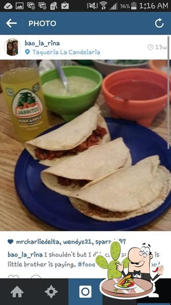 Menu at Taqueria La Candelaria restaurant, Richardson, 200 N Coit Rd