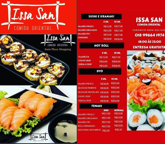 Menu em Issa San - Comida Oriental restaurante, Assis