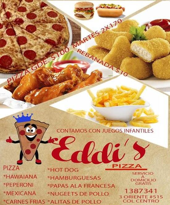 Menu at Monster Pizzas restaurant, Tehuacán