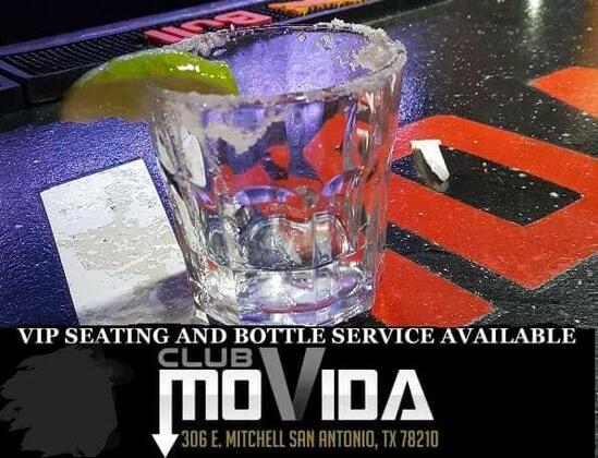 Menu at Club Movida, San Antonio
