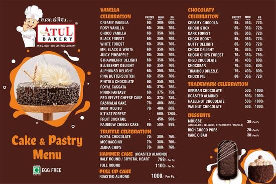 Atul Bakery Por, Vadodara, Por - Restaurant menu, prices and reviews