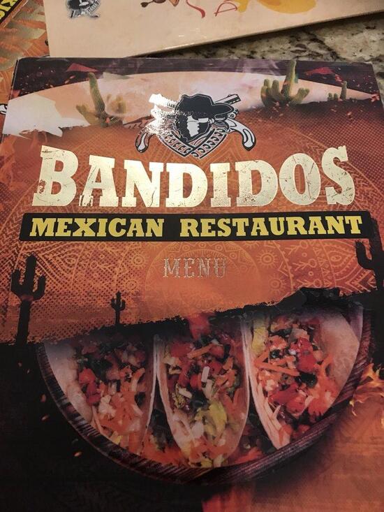 Menu at Bandidos Mexican Restaurant, Cumberland