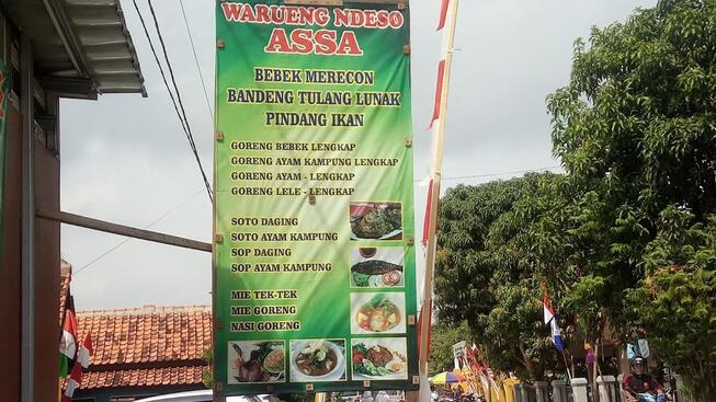 Menu at Warueng Ndeso Assa, Mekarsari
