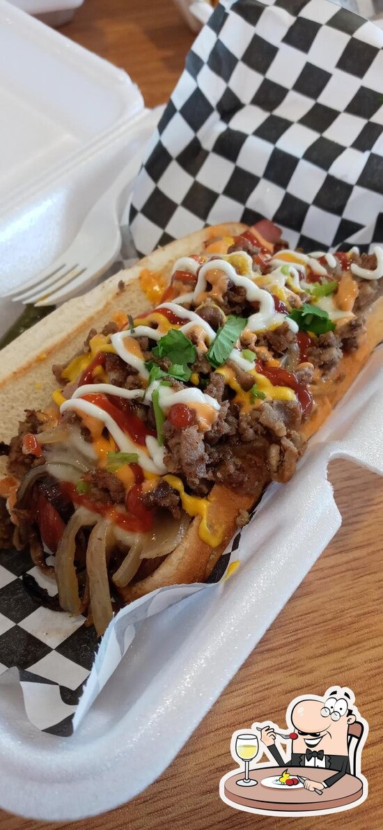 Menu at PC King taco-dog restaurant, Odem