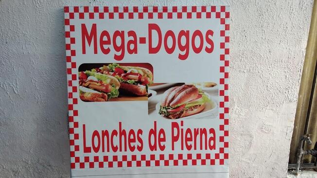 Menu at Mega Dogos restaurant, Tlaquepaque