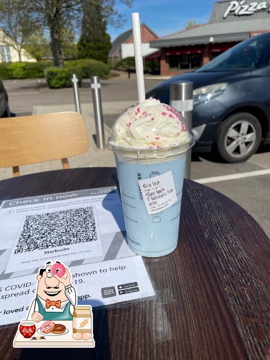 Menu at Starbucks Drive Thru, Coventry, Olivier Way