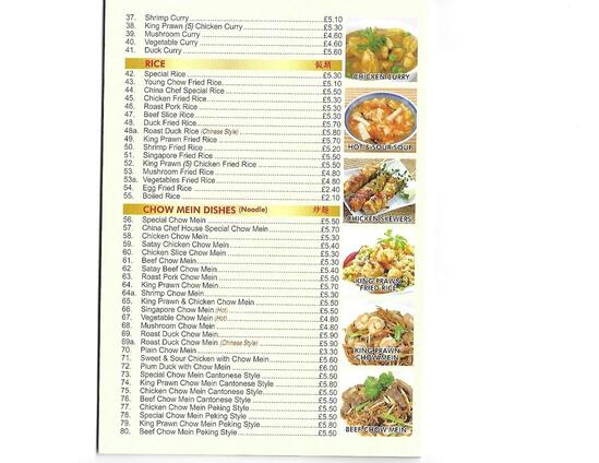 Menu at China Chef fast food, Fishguard
