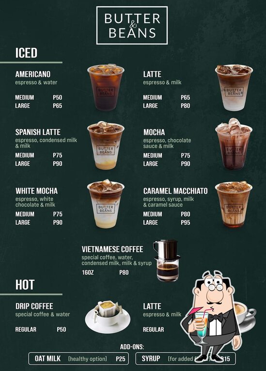 Menu at Butter & Beans cafe, Talisay City
