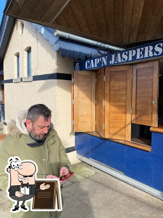Menu at Cap'n Jaspers fast food, Plymouth, 18 The Barbican