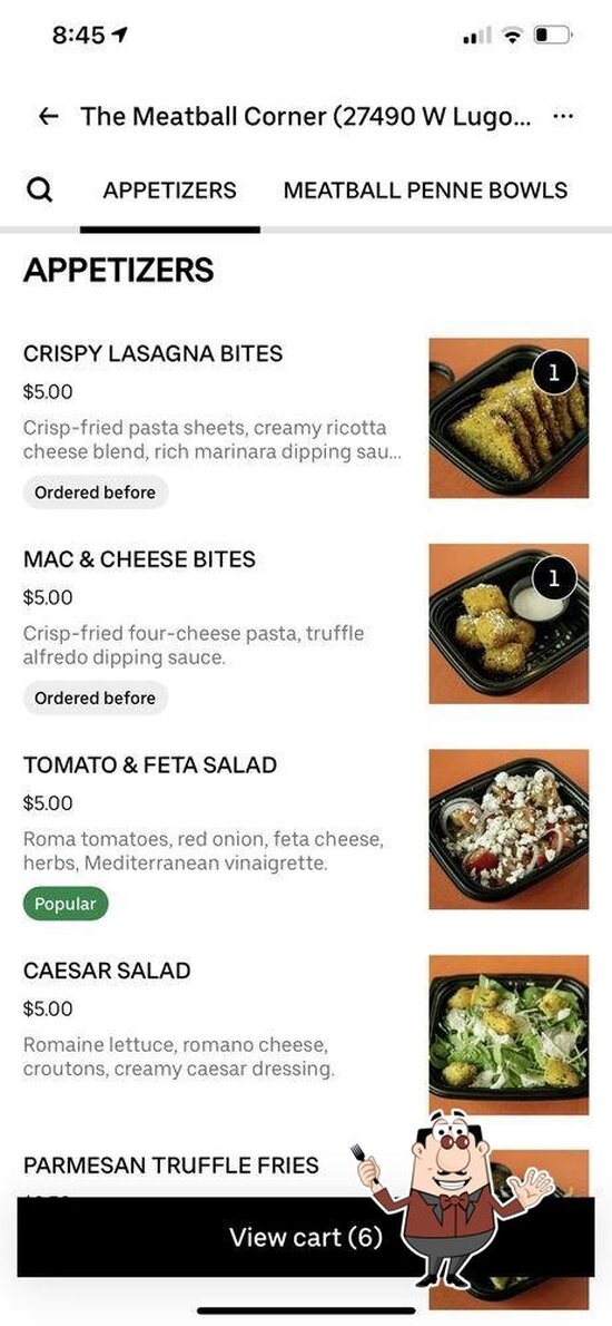 Menu at The Meatball Corner restaurant, Redlands