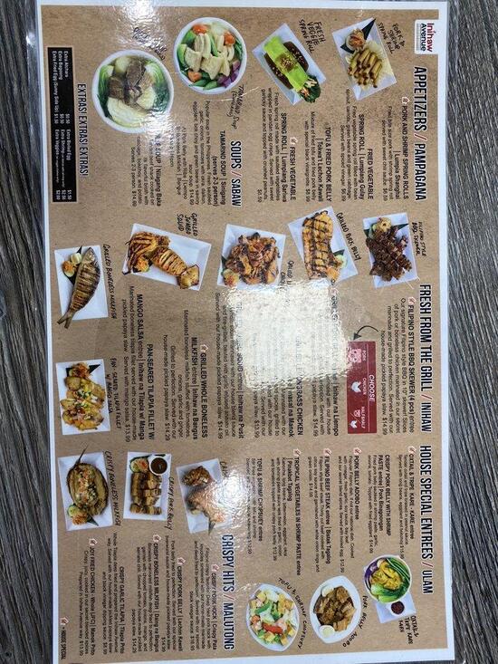 Menu at Inihaw Avenue Filipino Kitchen BBQ, Irving