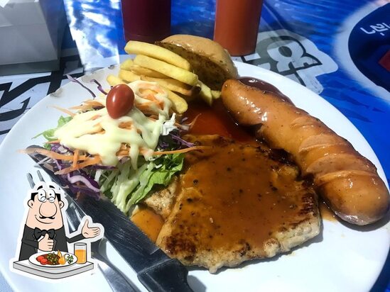 Menu at สเต๊กอาเป้า restaurant, Laem Fa Pha