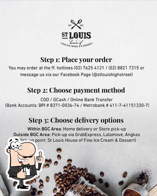 Menu at St. Louis restaurant, Taguig, Unit 104-A