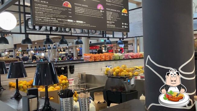 Menu at Pulp & Grind Sydney International Airport cafe, Mascot