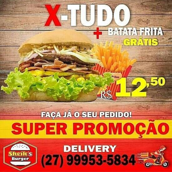 Menu em Sheik's Burger restaurante, Guarapari