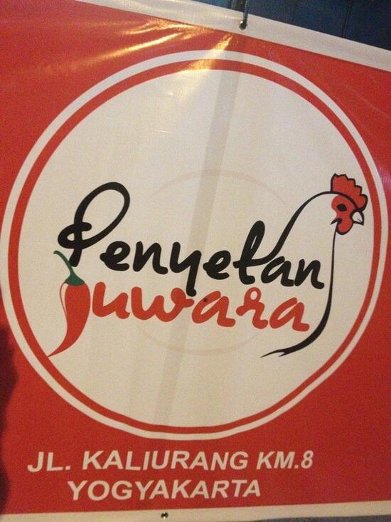 Menu at Penyetan JUWARA restaurant, Yogyakarta