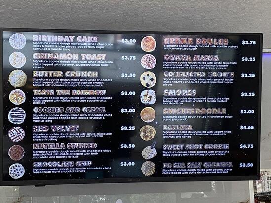 Menu at Midnight Cookies & Cream Davie desserts, Davie