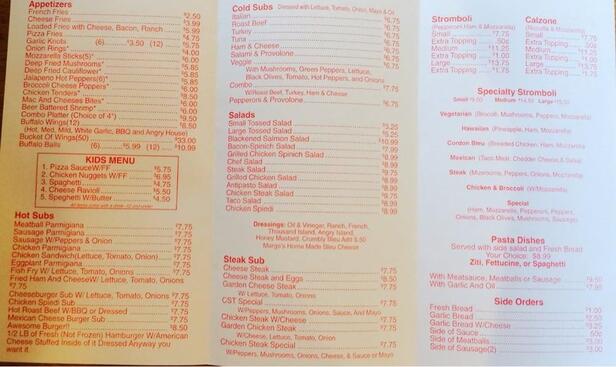 Menu at Angry Oven Pizzeria, Bath
