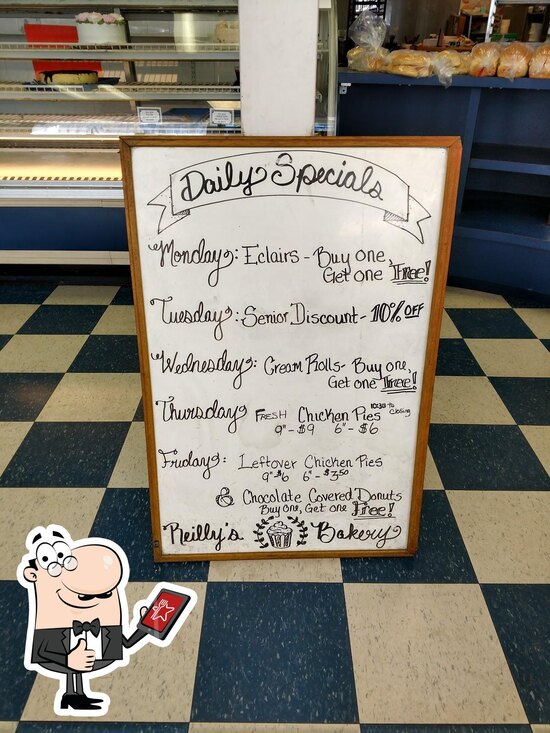Menu at Reilly's Bakery, Biddeford