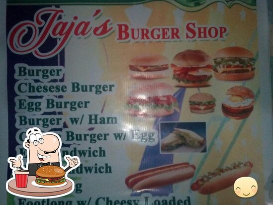 Menu at Jaja's Burger Stop restaurant, Santo Tomas