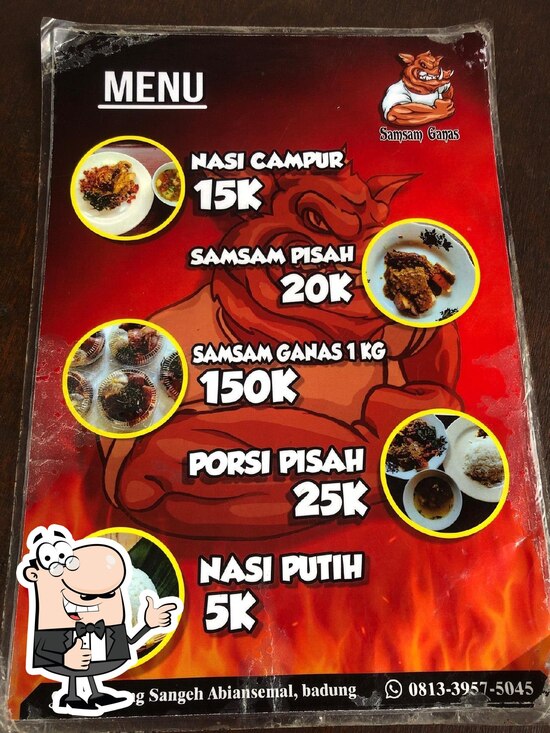 Carta del restaurante Babi Genyol Pan Aplus (Samsam Ganas), Sembung