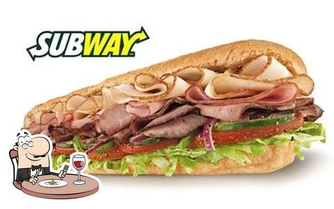 Menu at Subway fast food, Edwards Air Force Base, Kincheloe Ave Bldg. 7210