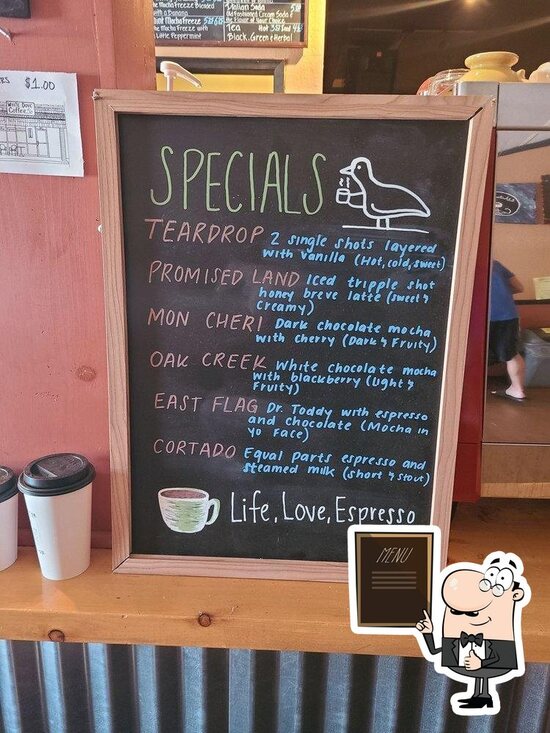Menu at White Dove Coffee pub & bar, Flagstaff