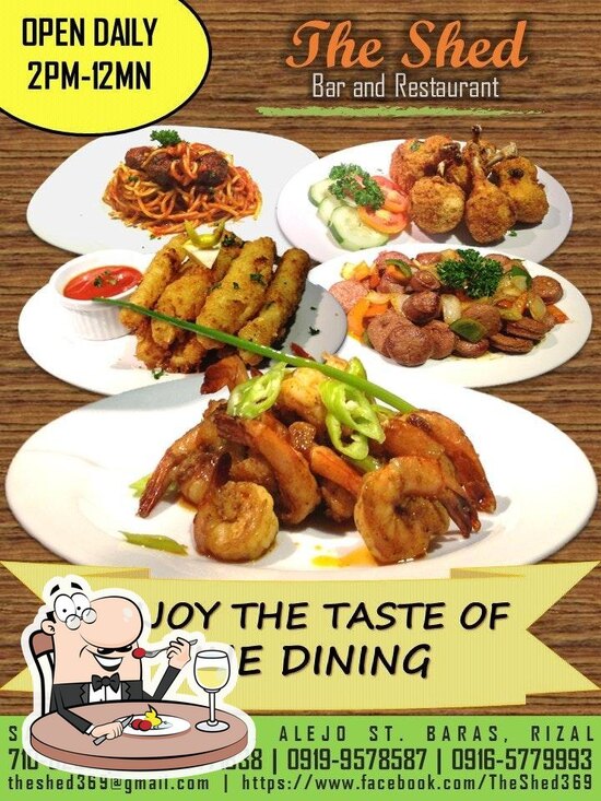 Menu at The Shed Bar and Restaurant, Baras