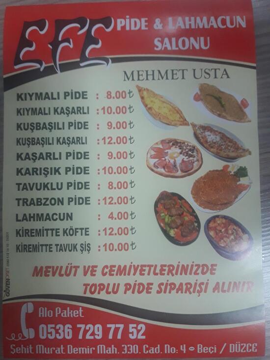 Carta de EFE PİDE VE LAHMACUN, Düzce