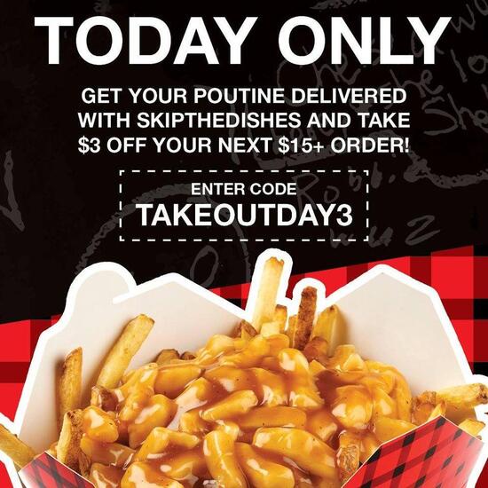 Menu at Smoke's Poutinerie restaurant, Prince Albert