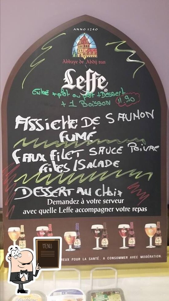 Menu at Chez Jules restaurant, Desvres