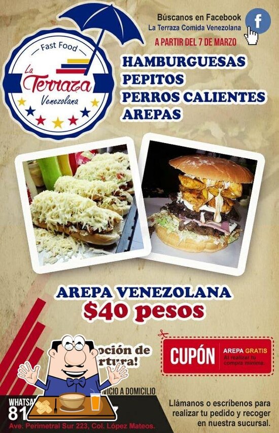 Menu at La Terraza Venezolana Fast Food, Monterrey