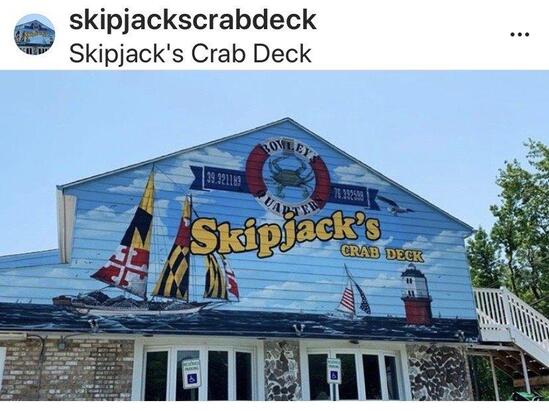 Menu at Skipjack's Crab Deck restaurant, Middle River