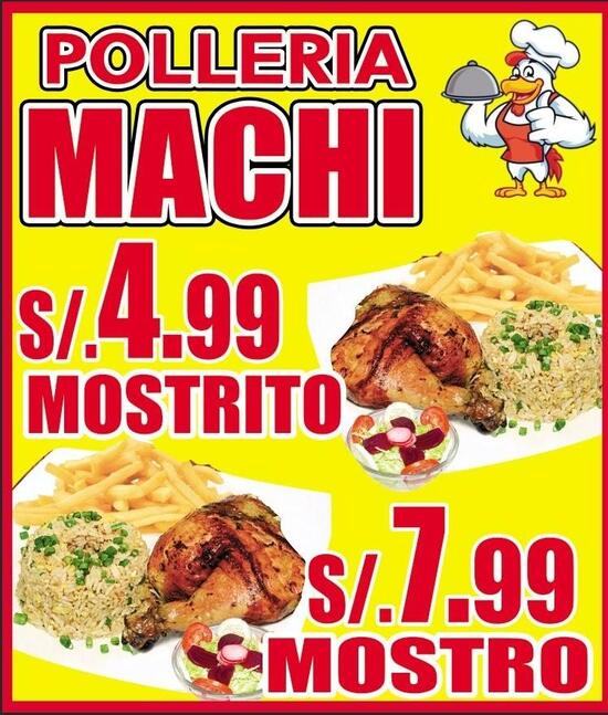 Menu at Polleria Restaurant MACHI, Lima